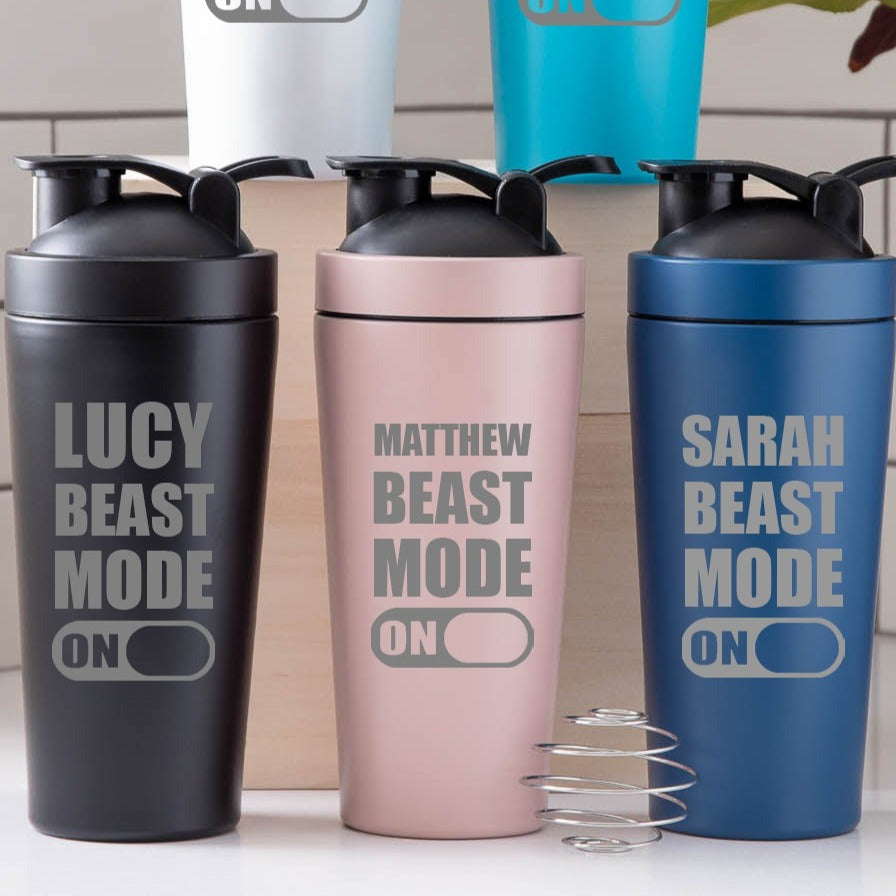 Personalised Beast Mode Protein Shaker Bottle – Spoken Gifts LTD