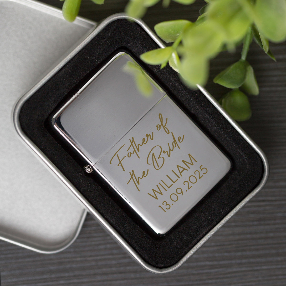 Personalised Father of the Bride Silver Script Wedding Lighter & Gift ...