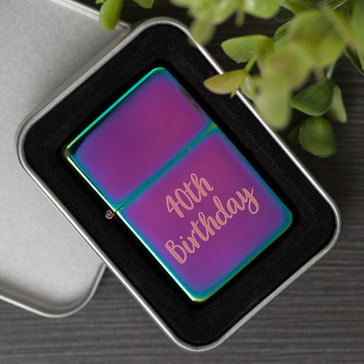 Engraved 40th Birthday Rainbow Lighter & Gift Box – Spoken Gifts LTD