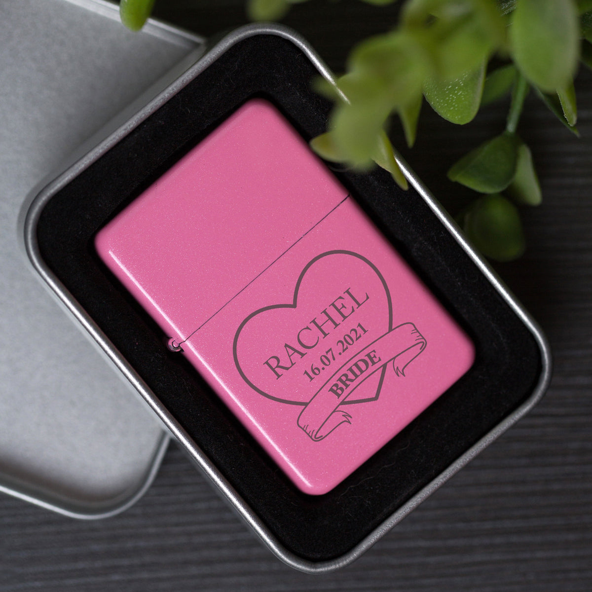 Personalised Bride Pink Wedding Lighter & Gift Box – Spoken Gifts LTD