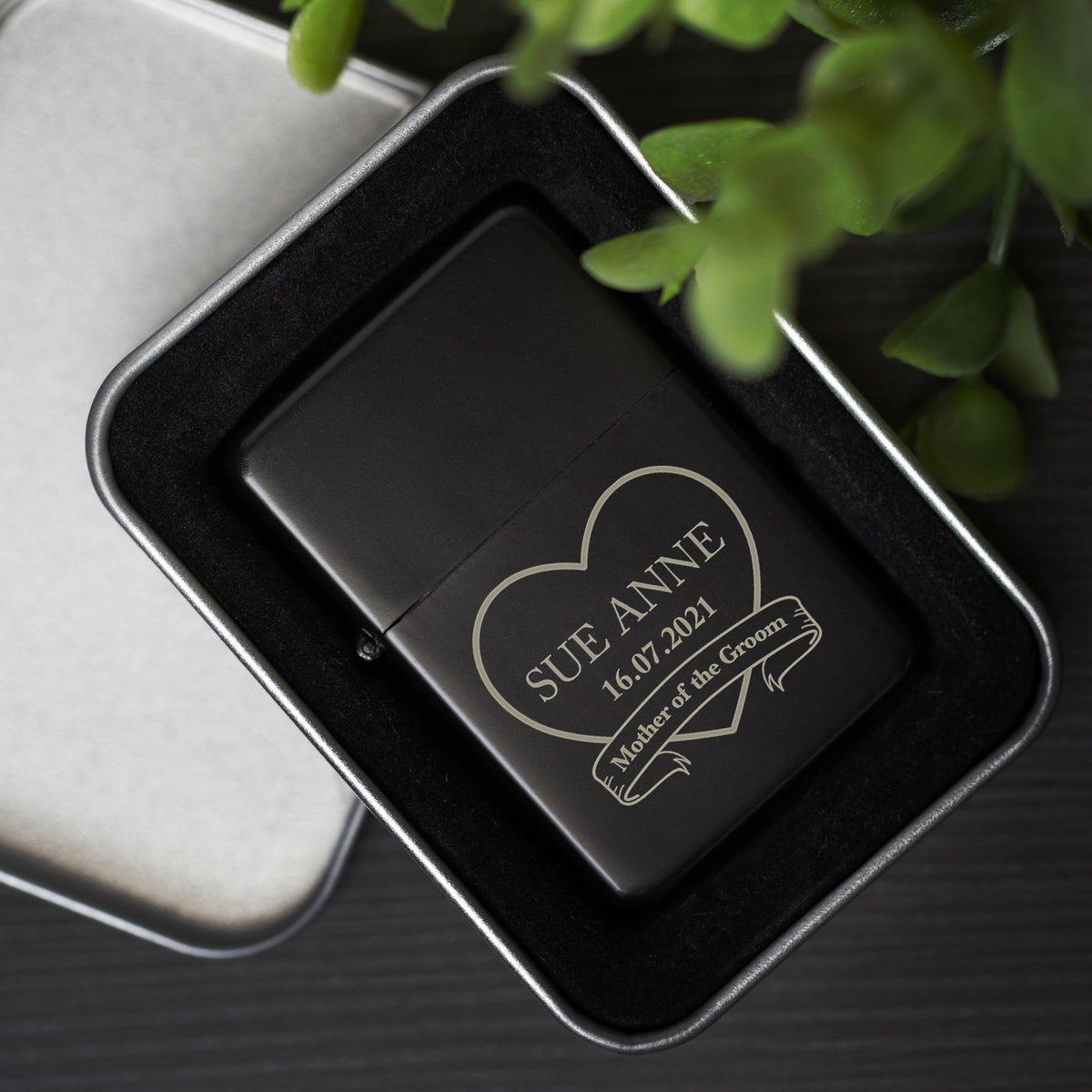Personalised Mother of the Groom Black Wedding Lighter & Gift Box ...